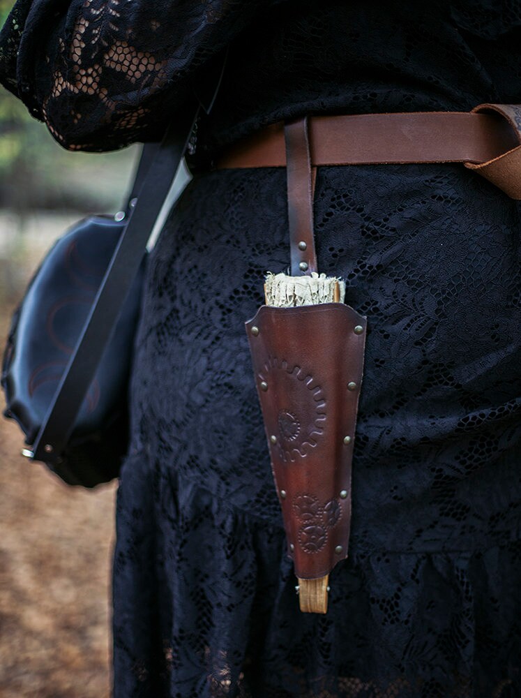 Fan Holder Steampunk Style Leather Belt Dark Academia | Etsy
