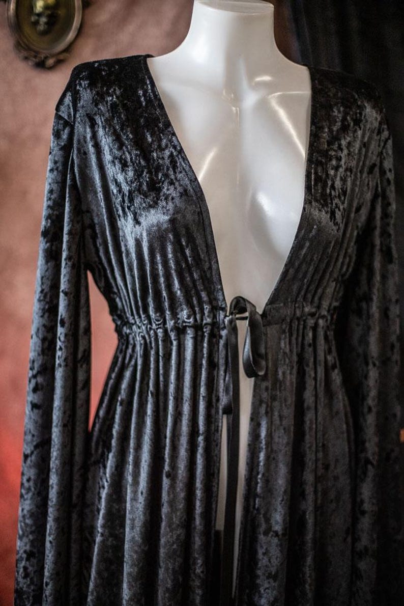 Black Velvet Robe, Vampire Goth Costume, Elegant Overdress - Etsy