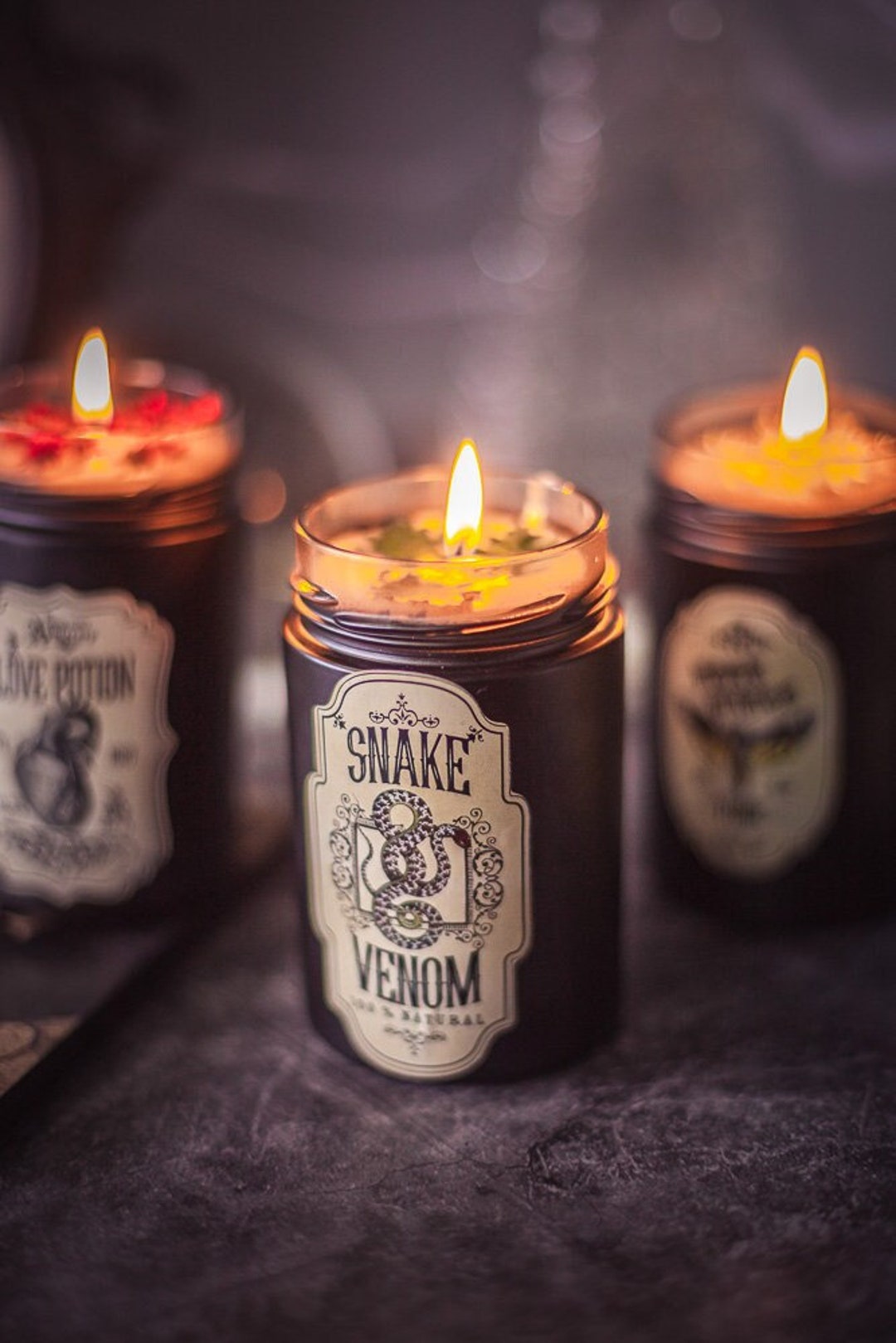 Snake Venom Potion Candle Apothecary Witch Gothic Black Halloween ...