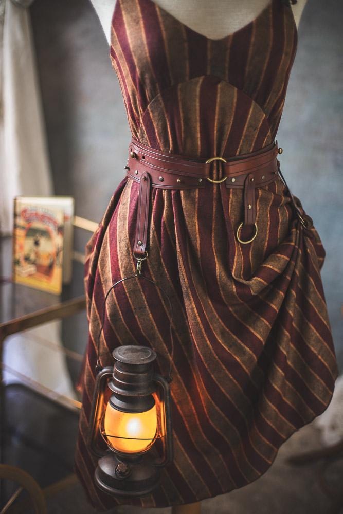 Circus Stripped Dress, Circuscore Goth Costume, Steampunk Pirate Dress ...