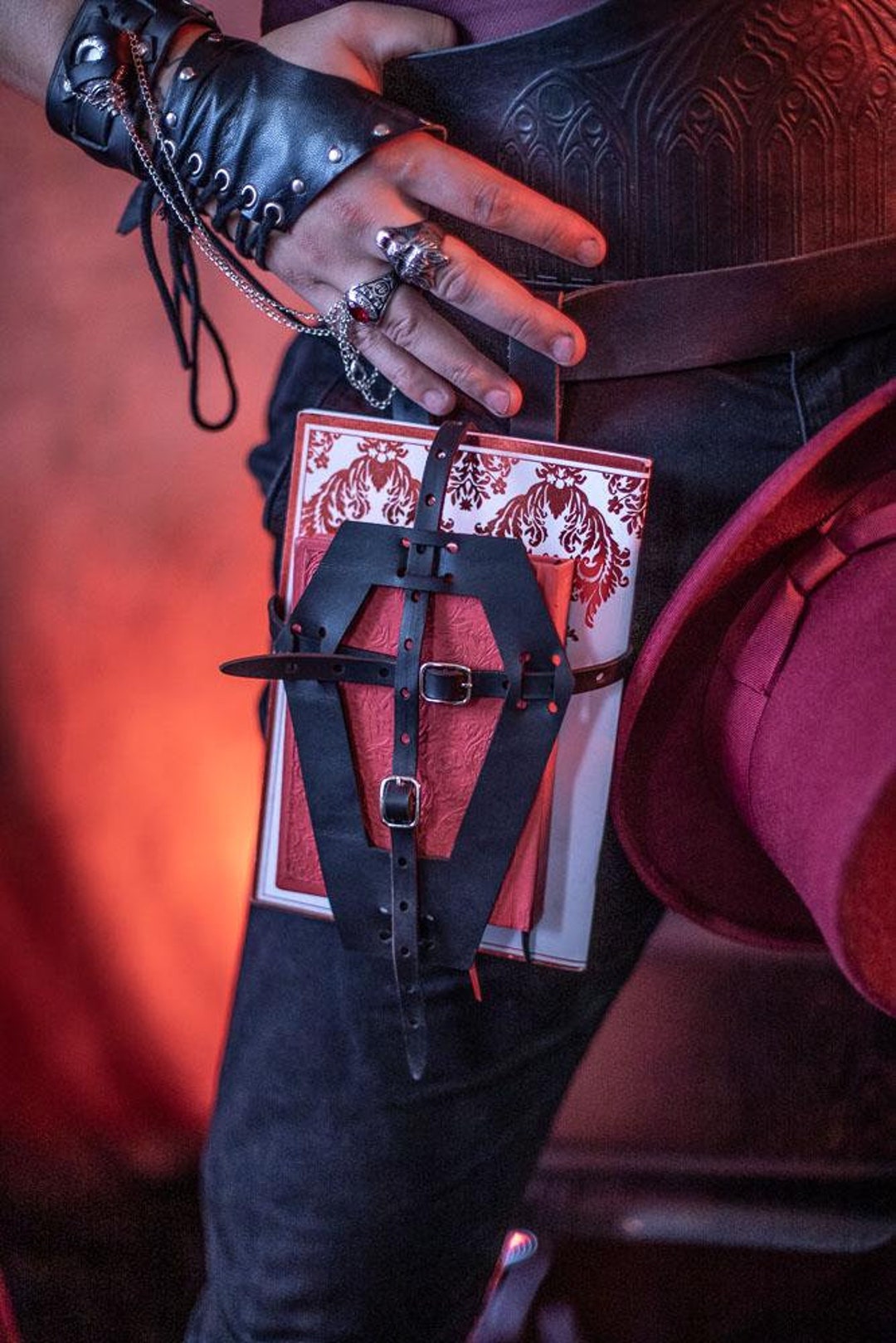 Book Holder, Coffin Leather Book Harness - Etsy