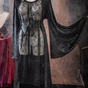 Black Velvet Robe, Vampire Goth Costume, Elegant Overdress - Etsy