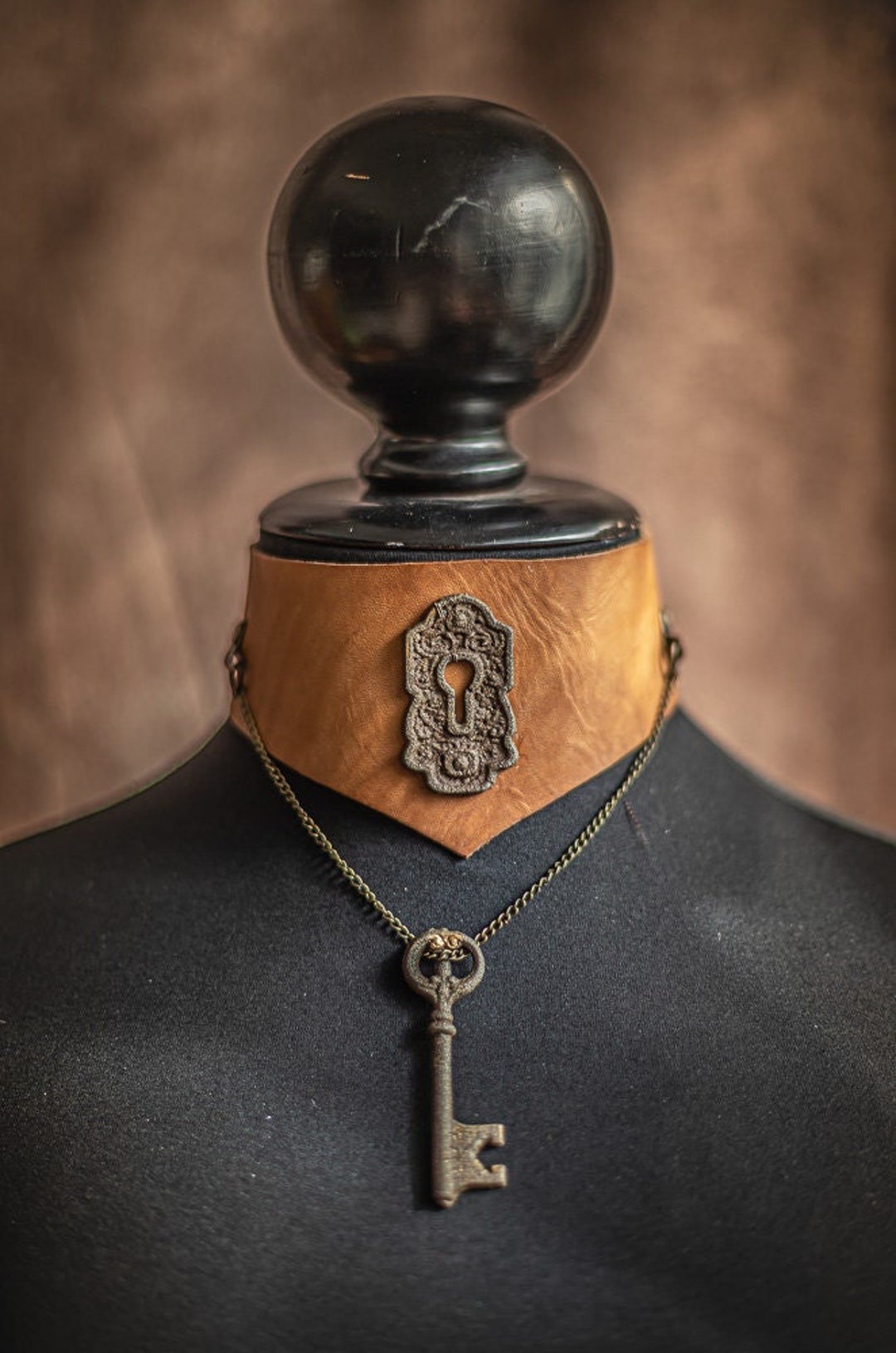 Leather Steampunk Choker Necklace Rust Vintage Retro Neck Corset - Etsy