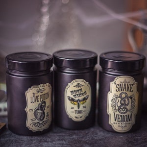 Snake Venom Potion Candle Apothecary Witch Gothic Black Halloween ...