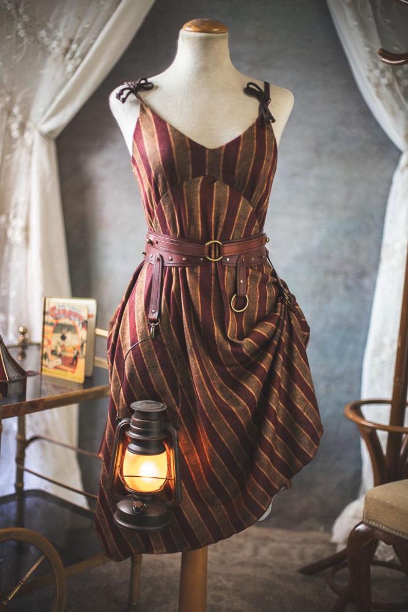 Circus Stripped Dress, Circuscore Goth Costume, Steampunk Pirate Dress ...