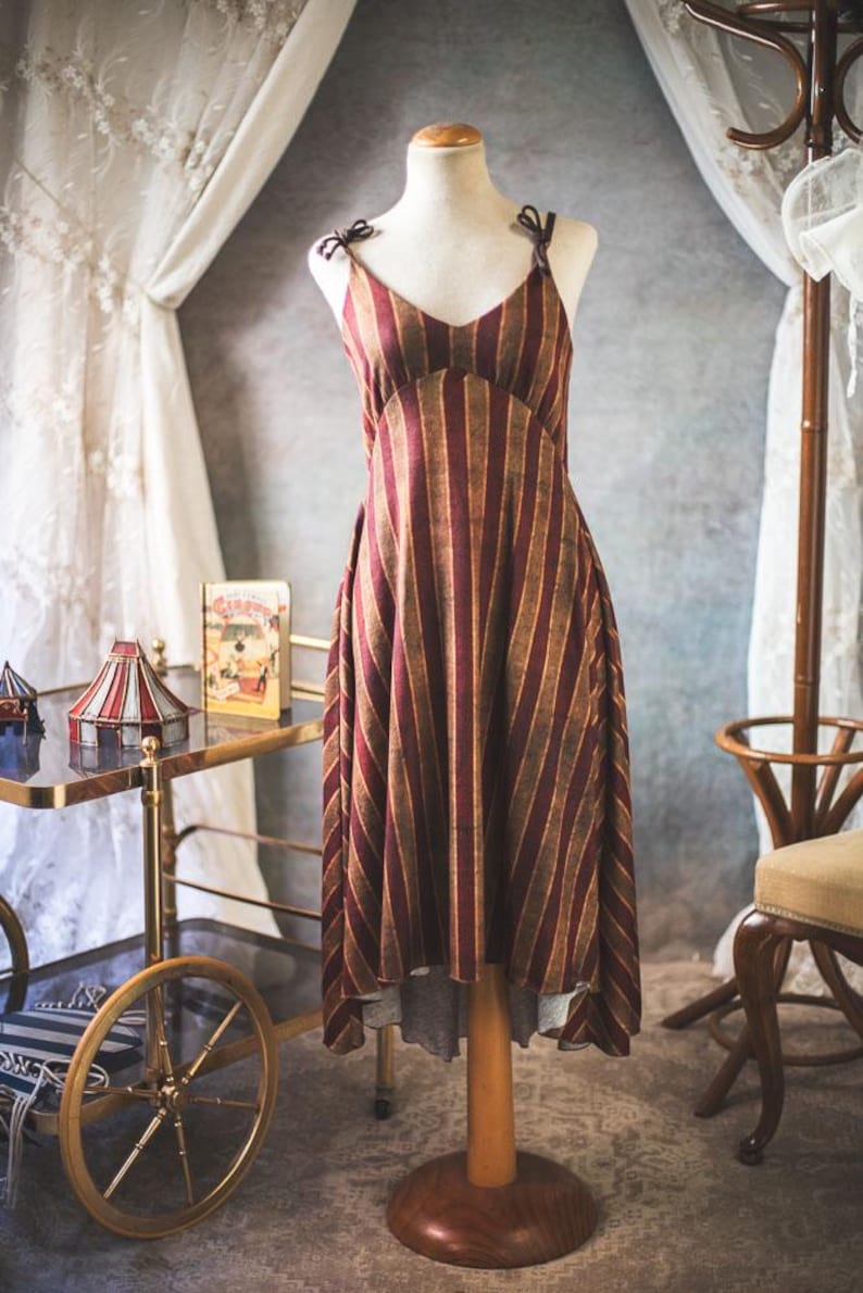 Circus Stripped Dress, Circuscore Goth Costume, Steampunk Pirate Dress ...