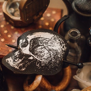 Skull Hair Barrette in Vegan Leather Creepy Gothic Hair Accessory Head ...