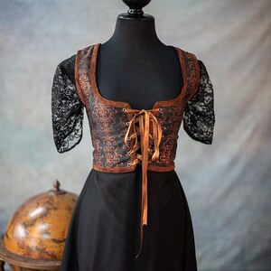 Steampunk Bodice, Gothic Damask Renaissance Corset Vest, Dark Academia ...