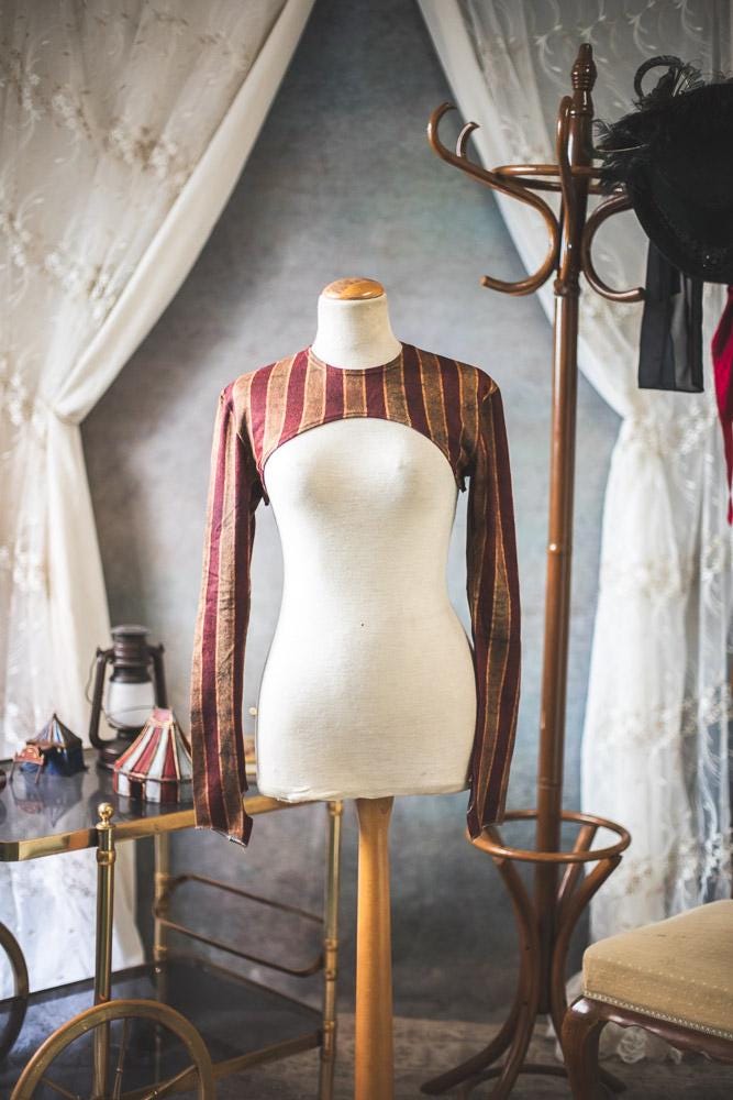 Striped Bolero Jacket: Vintage Circuscore Top, Victorian Clown Shawl - Etsy