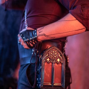 Cathedral Leather and Resin Bag in Black Gothic Steampunk Style ...