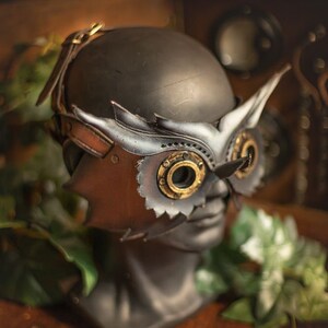 Owl Leather Mask Steampunk Style Masquerade Steampunk Mask Leather ...