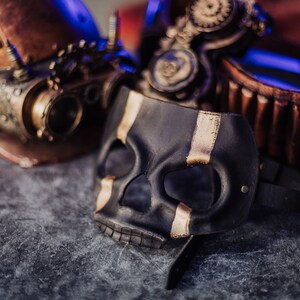 Skull Mask Leather Ghost Face Mask COD Creepy Style Steampunk Mask ...