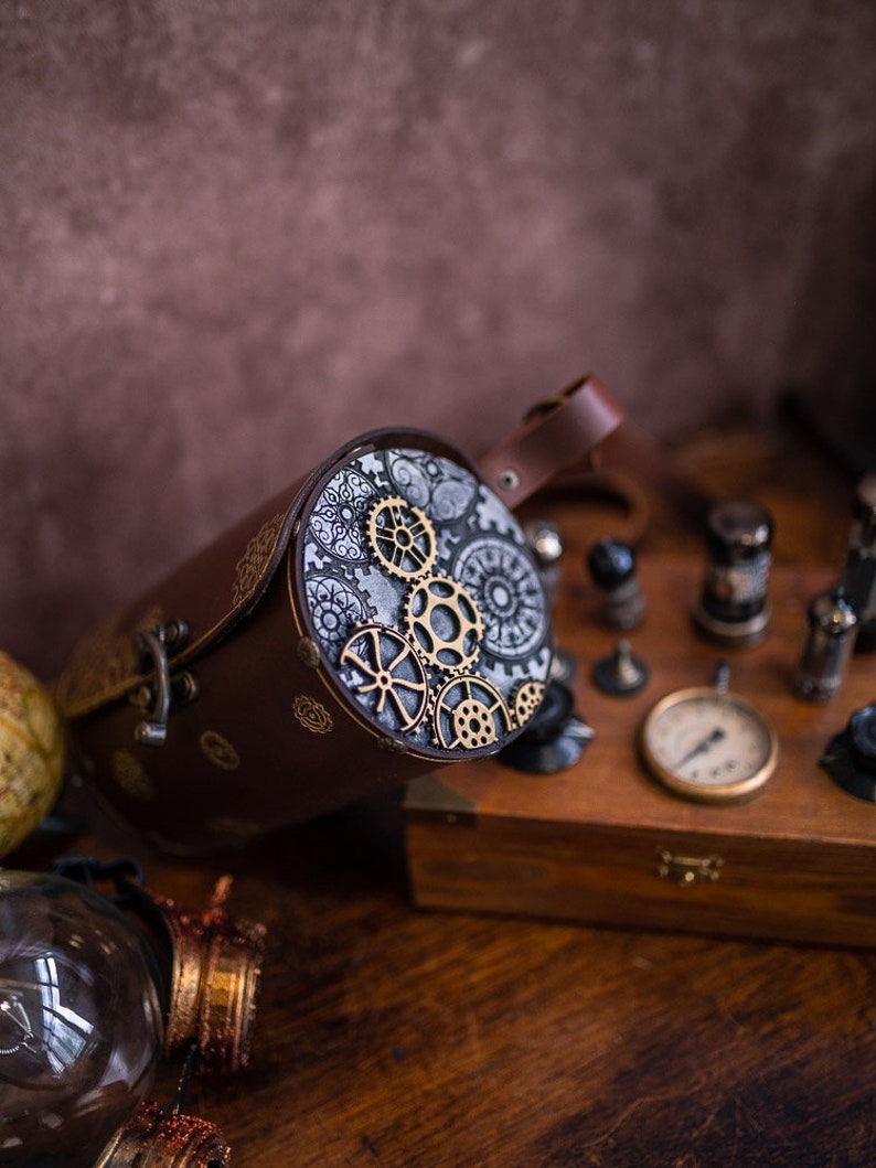 Steampunk Gears Leather and Resin Bag in Black Gothic - Etsy