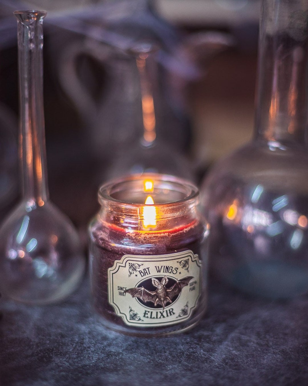 Bat Wings Potion Candle Apothecary Witch Gothic Guaiacwood Halloween ...