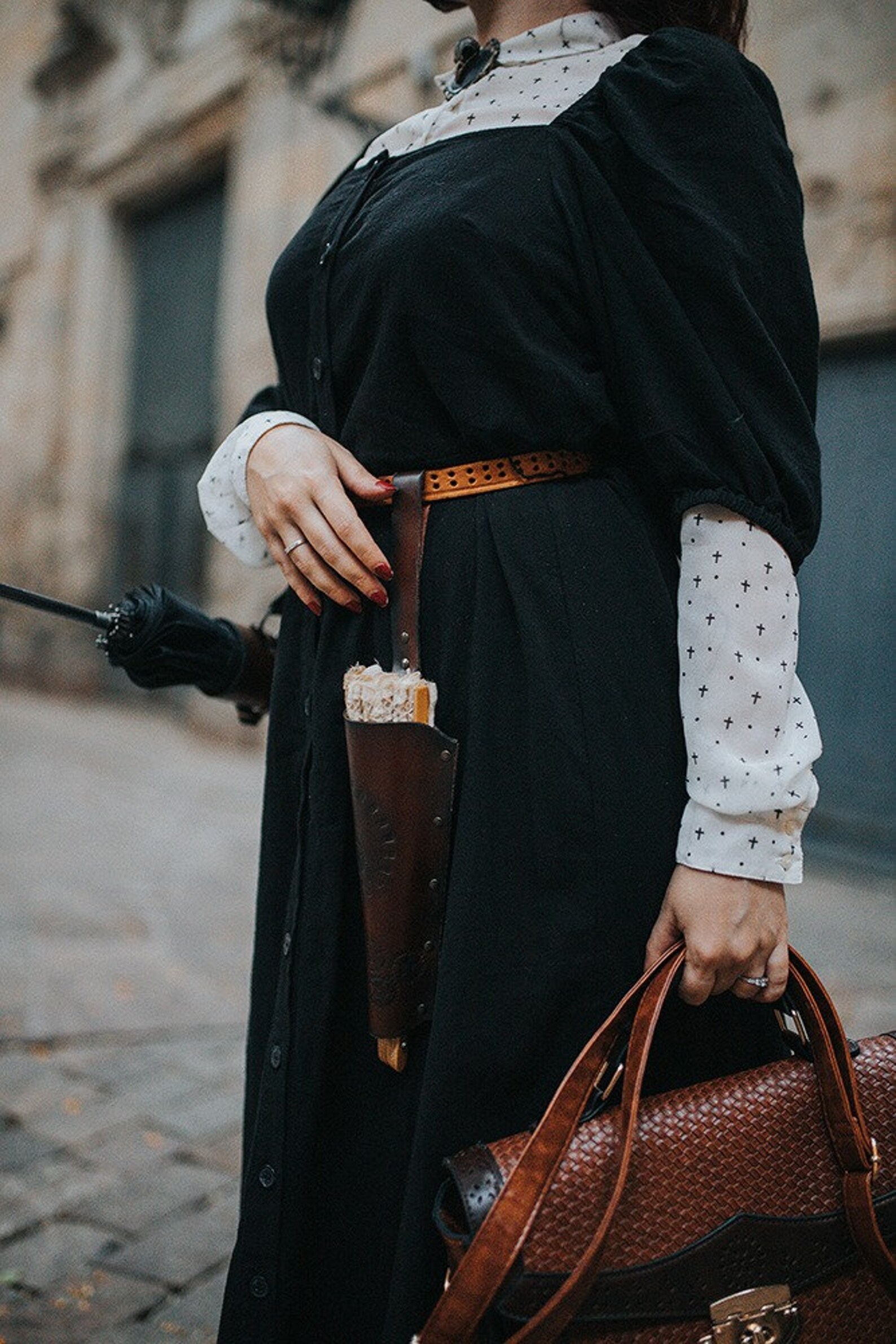 Fan Holder Steampunk Style Leather Belt Dark Academia | Etsy