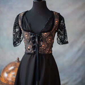Skulls Bodice, Gothic Damask Renaissance Corset Vest, Dark Academia ...