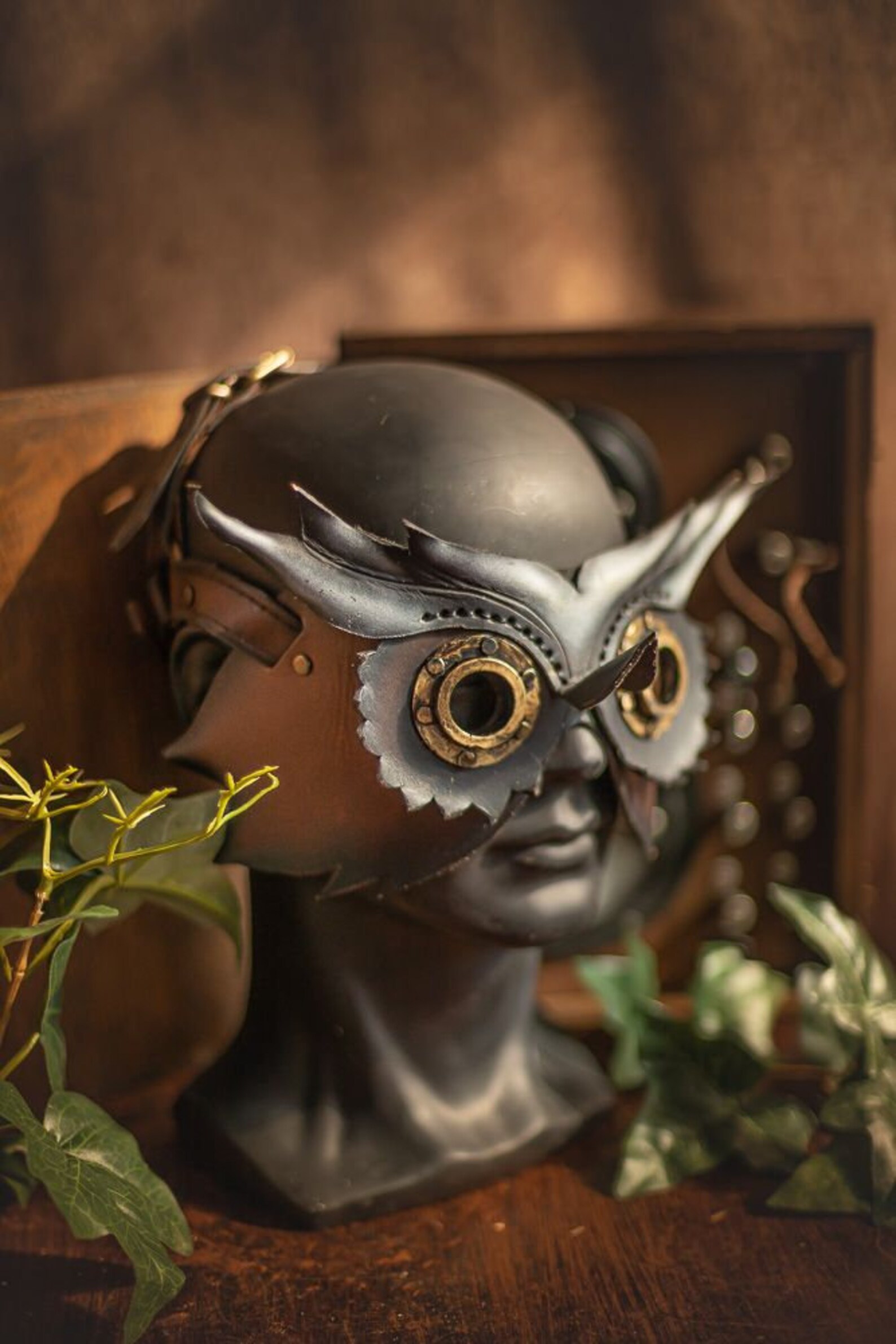 Owl Leather Mask Steampunk Style Masquerade Steampunk Mask - Etsy