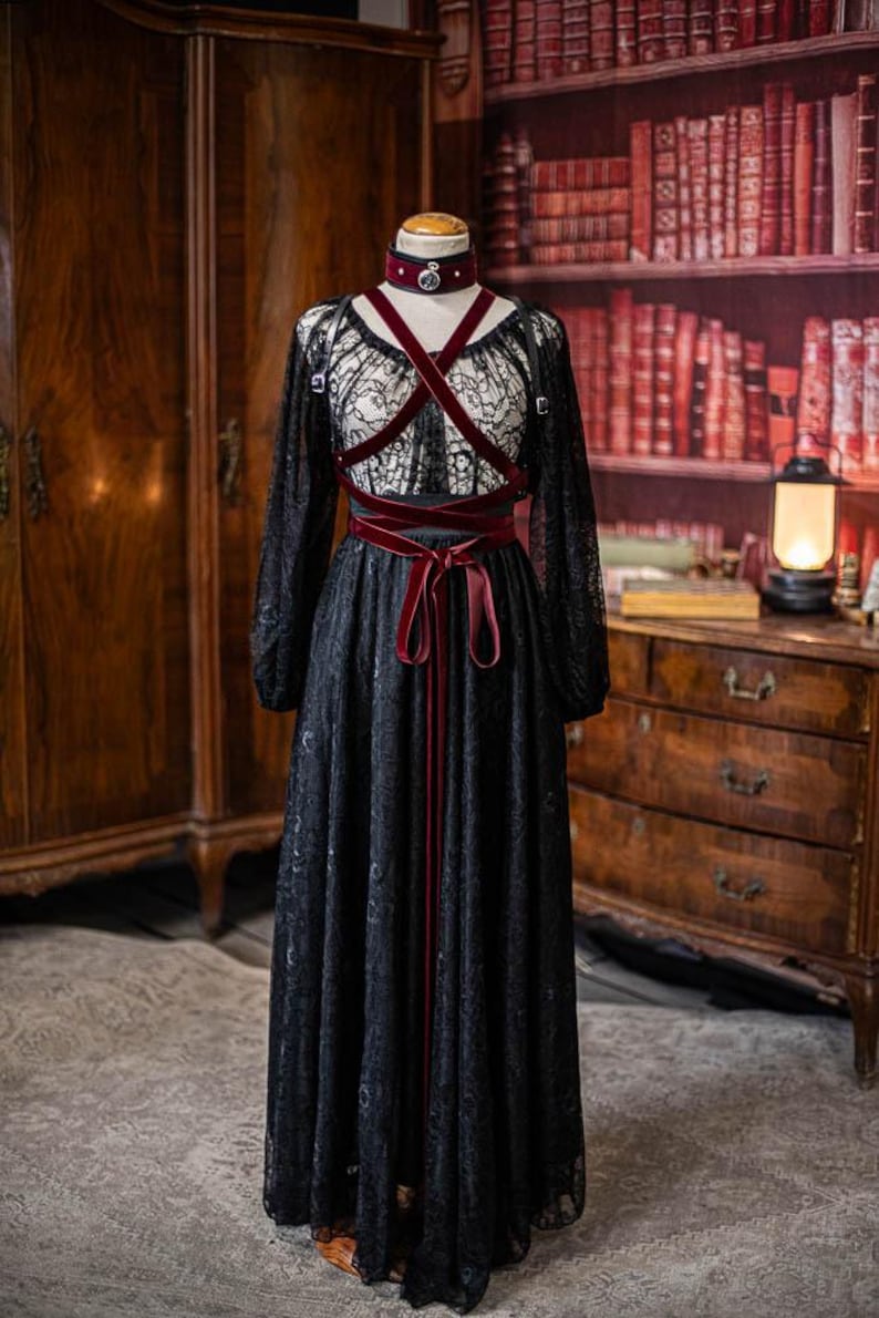 Black Chantilly Lace Maxi Skirt: Vampire Goth Whimsigoth Costume - Etsy