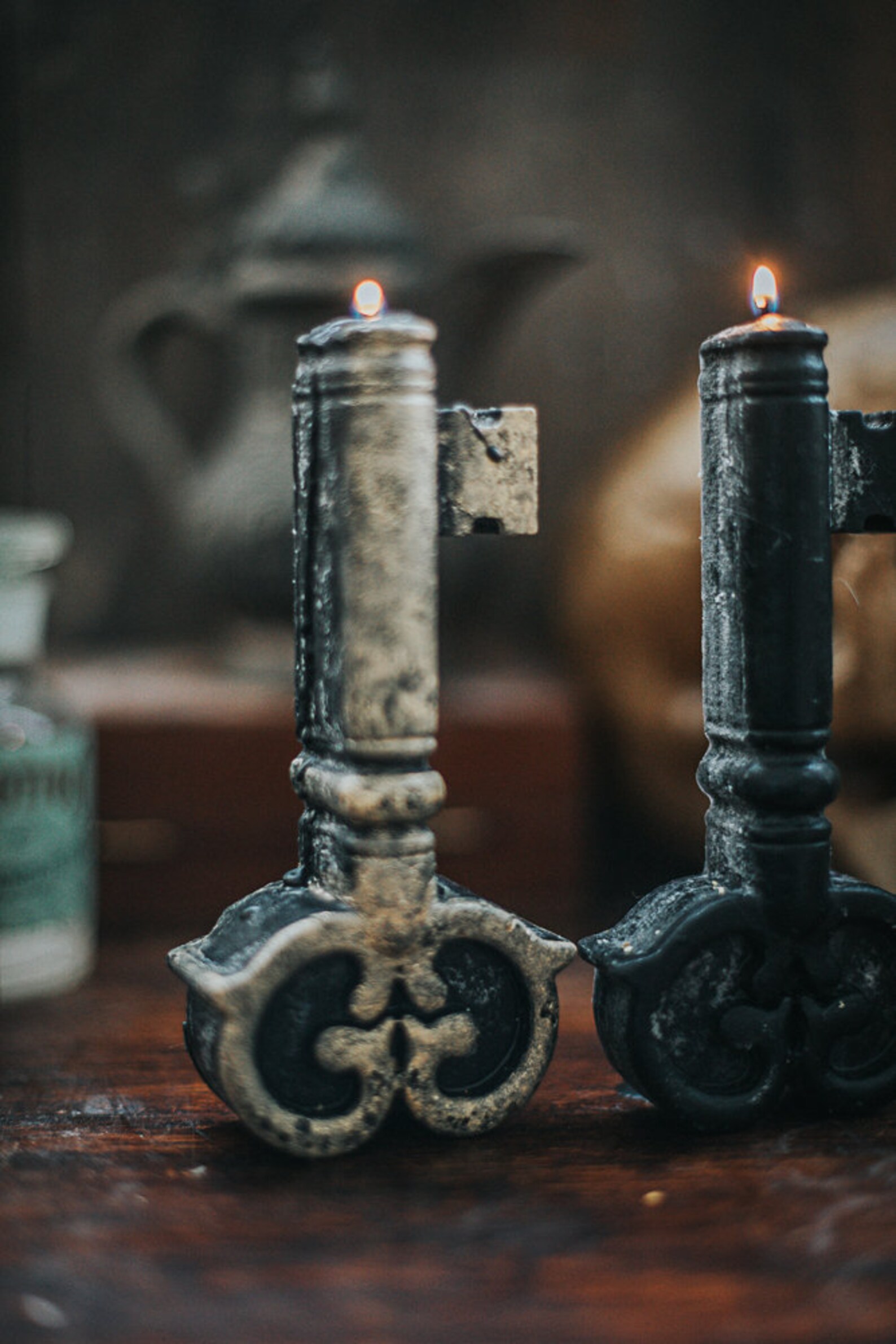 Candle Big Key Victorian Witch Gothic Candle Black Halloween Decoration ...