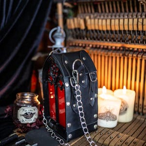 Cathedral Leather and Resin Bag in Black Gothic Steampunk Style ...