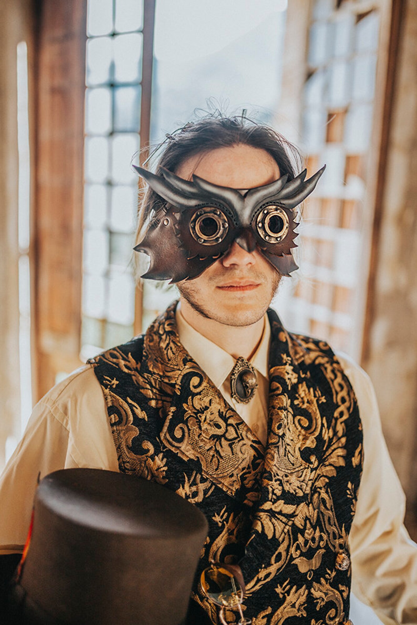 Owl Leather Mask Steampunk Style Masquerade Steampunk Mask | Etsy