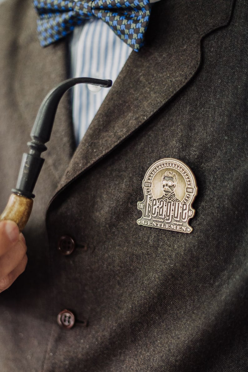 Steampunk Badge League of Seriously Elegant Gentlemen Brooch Pin - Etsy