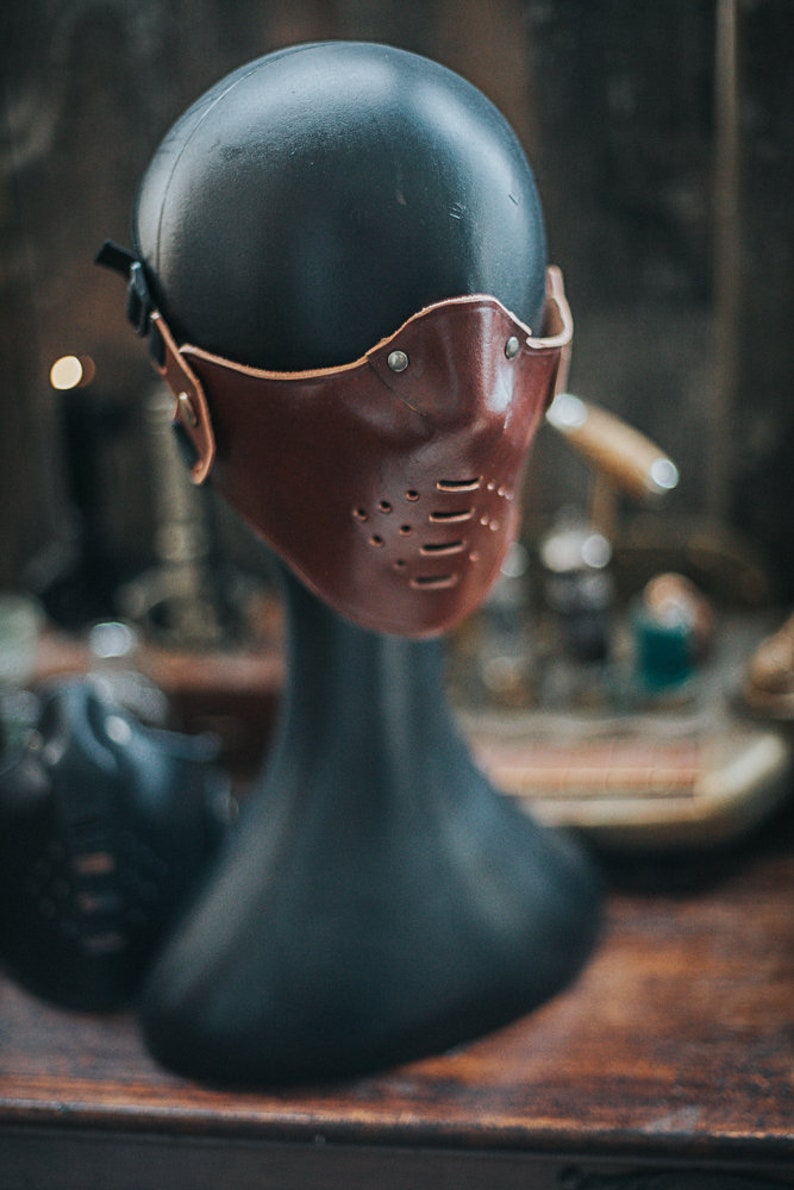 Leather Face Mask Motorcycle steampunk style vintage Mask | Etsy