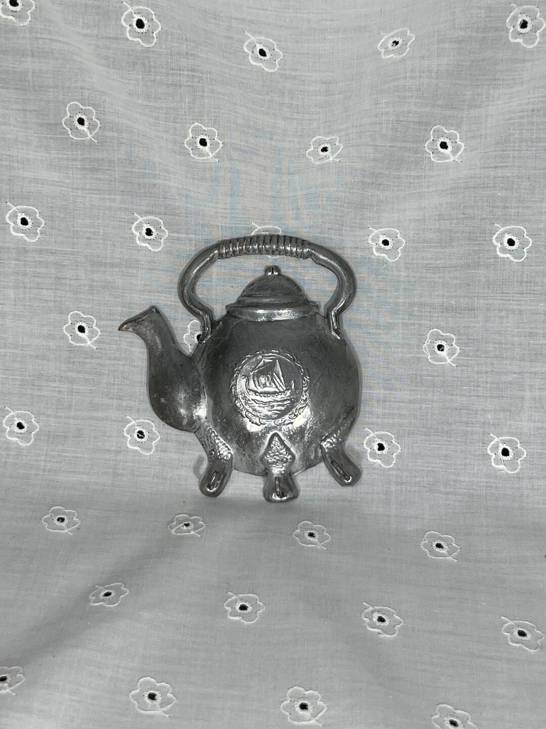 Cast Metal Viking Ship Teapot, Souvenir Key Rack, Wall Hanging 3 Hook ...