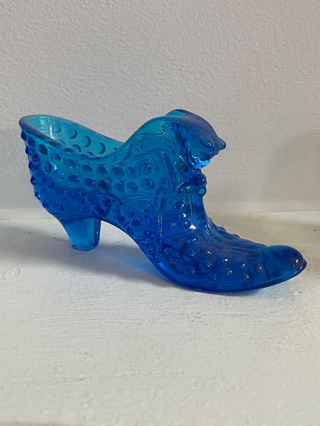 Fenton Art Glass Cat Slipper Colonial Blue - Etsy