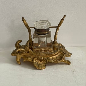 Beautiful Antique Ink Well - Rococo With a Bird - Etsy