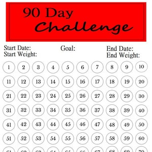 90 Day Goal Tracker: Gym Fitness Challenge (digital Download) - Etsy