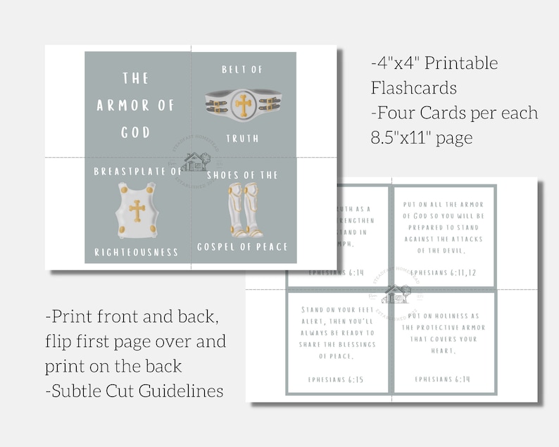 Armor of God Printable Cards - Etsy