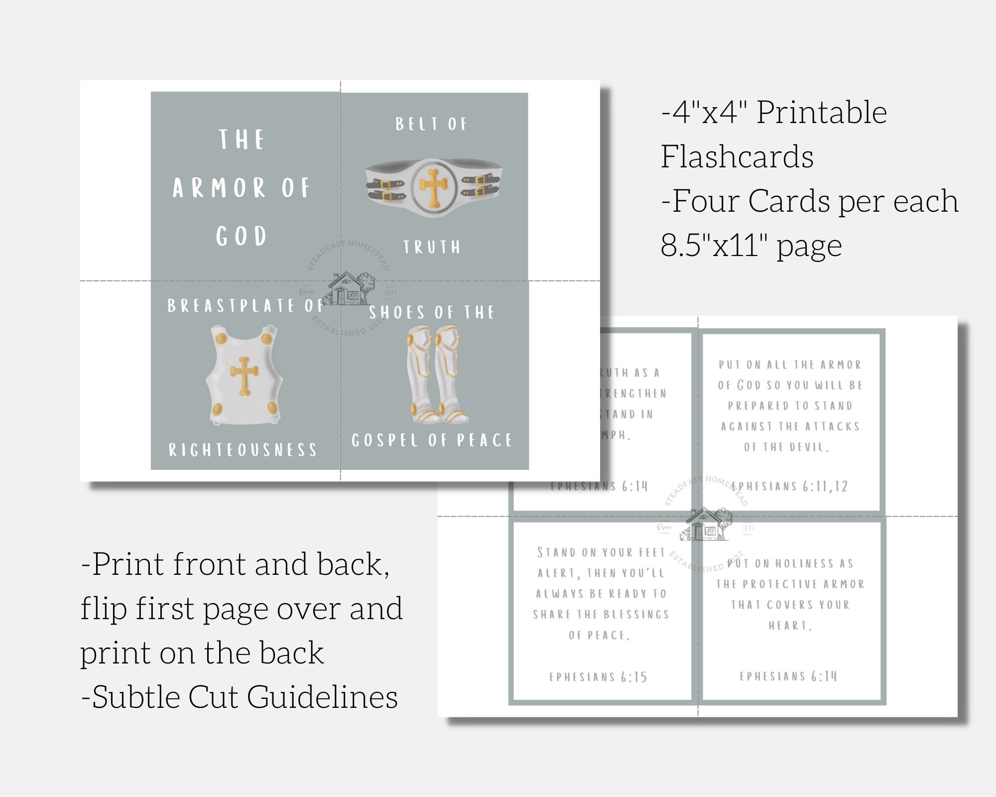 Armor of God Printable Cards - Etsy
