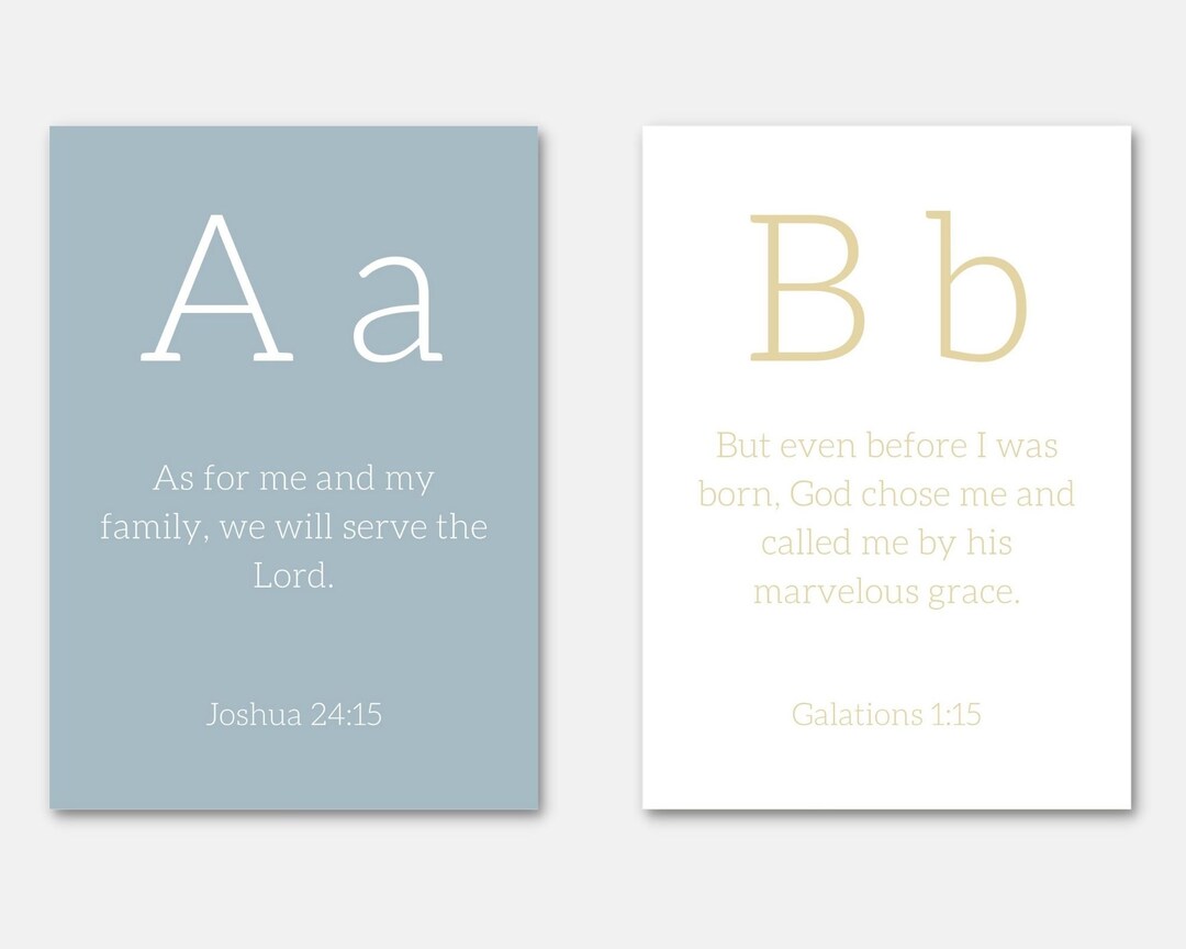 Alphabet Memory Verse Printable Card Set Morning Basket Classroom Decor ...