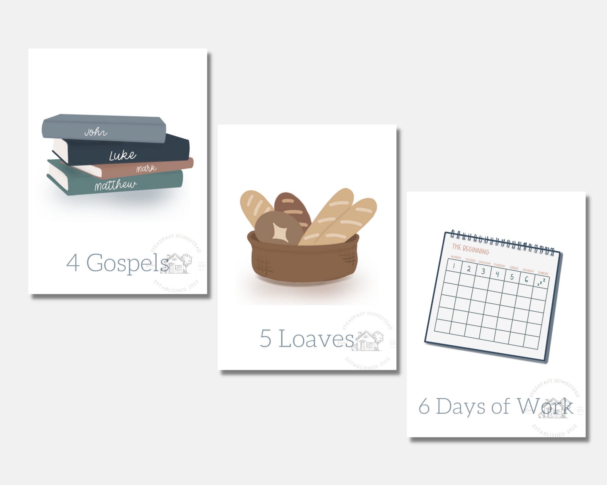 Bible-inspired Counting Cards Printable Morning Basket Activity - Etsy