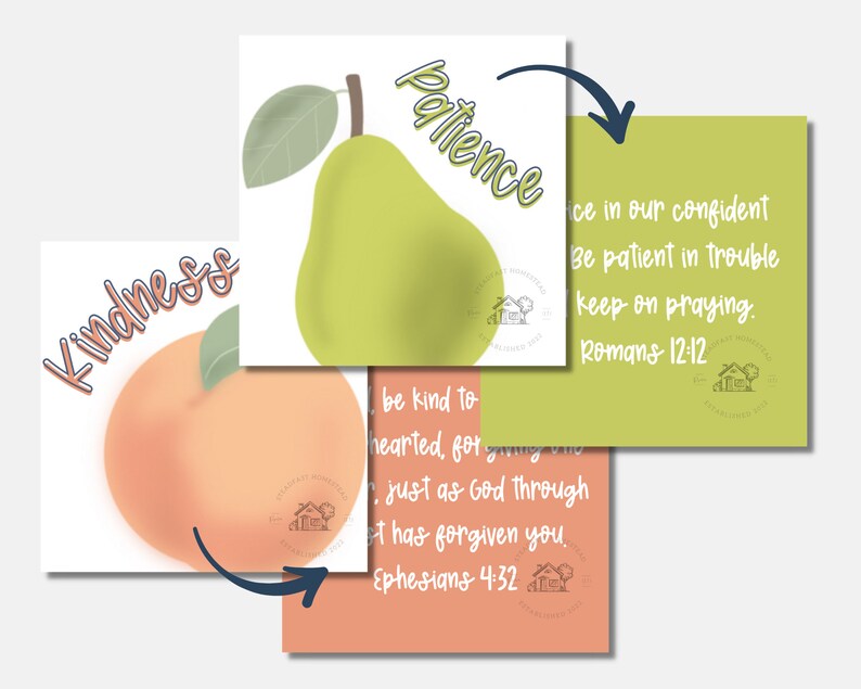 Fruit of the Spirit Printable Cards, Morning Basket Activity - Etsy
