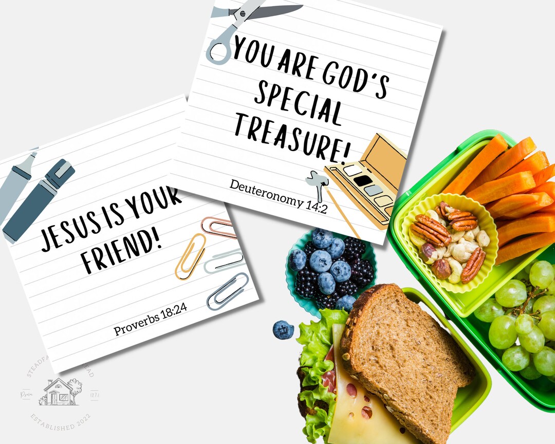 Lunch Box Affirmation Cards Printable, Biblical Truth for Kids - Etsy