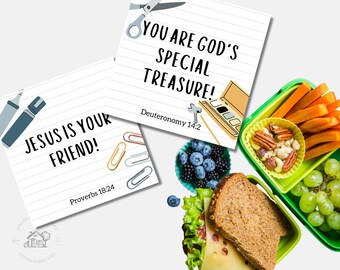 Lunch Box Affirmation Cards Printable Biblical Truth for Kids - Etsy