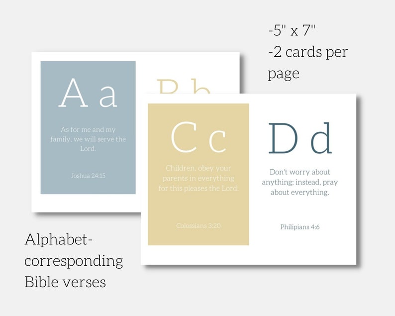 Alphabet Memory Verse Printable Card Set Morning Basket Classroom Decor ...