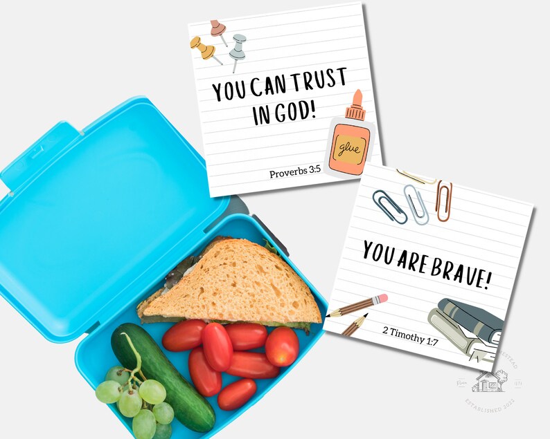 Lunch Box Affirmation Cards Printable, Biblical Truth for Kids - Etsy