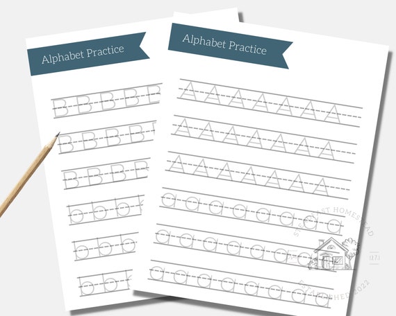 Letter Tracing Worksheet Printable Bundle Letter Practice for - Etsy