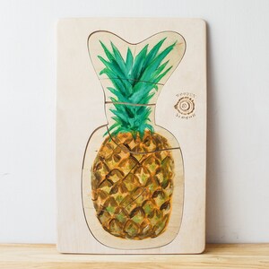 Pineapple Fruit Puzzle // Handmade Wooden Jigsaw // Development of ...