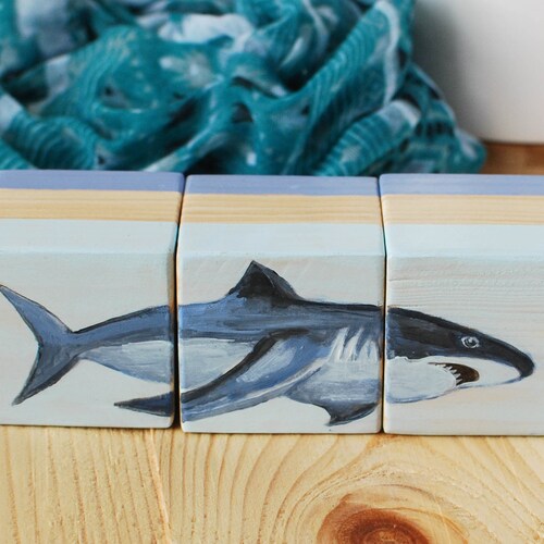 Painted Giraffe Puzzle Blocks // Wooden Montessori Cube Toys | Etsy