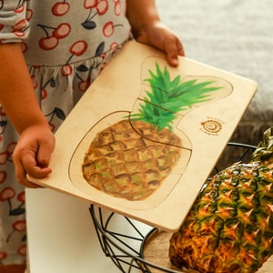 Pineapple Fruit Puzzle // Handmade Wooden Jigsaw // Development of ...