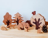 Set of Wooden Trees // Figures to Play // Natural Wood Toy // - Etsy Canada