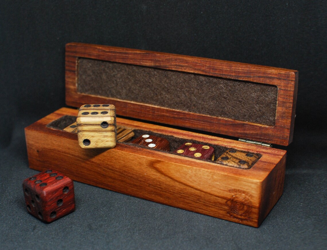 Wooden Dice Box // Handmade Retro Little Box | Etsy