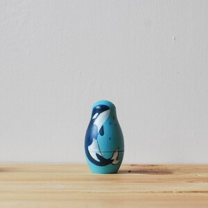 Whale Matryoshka Toy // Hand Painted Ocean Turquoise Nesting Toy for ...
