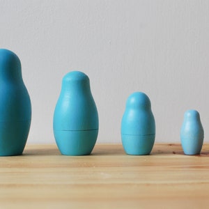 Whale Matryoshka Toy // Hand Painted Ocean Turquoise Nesting Toy for ...