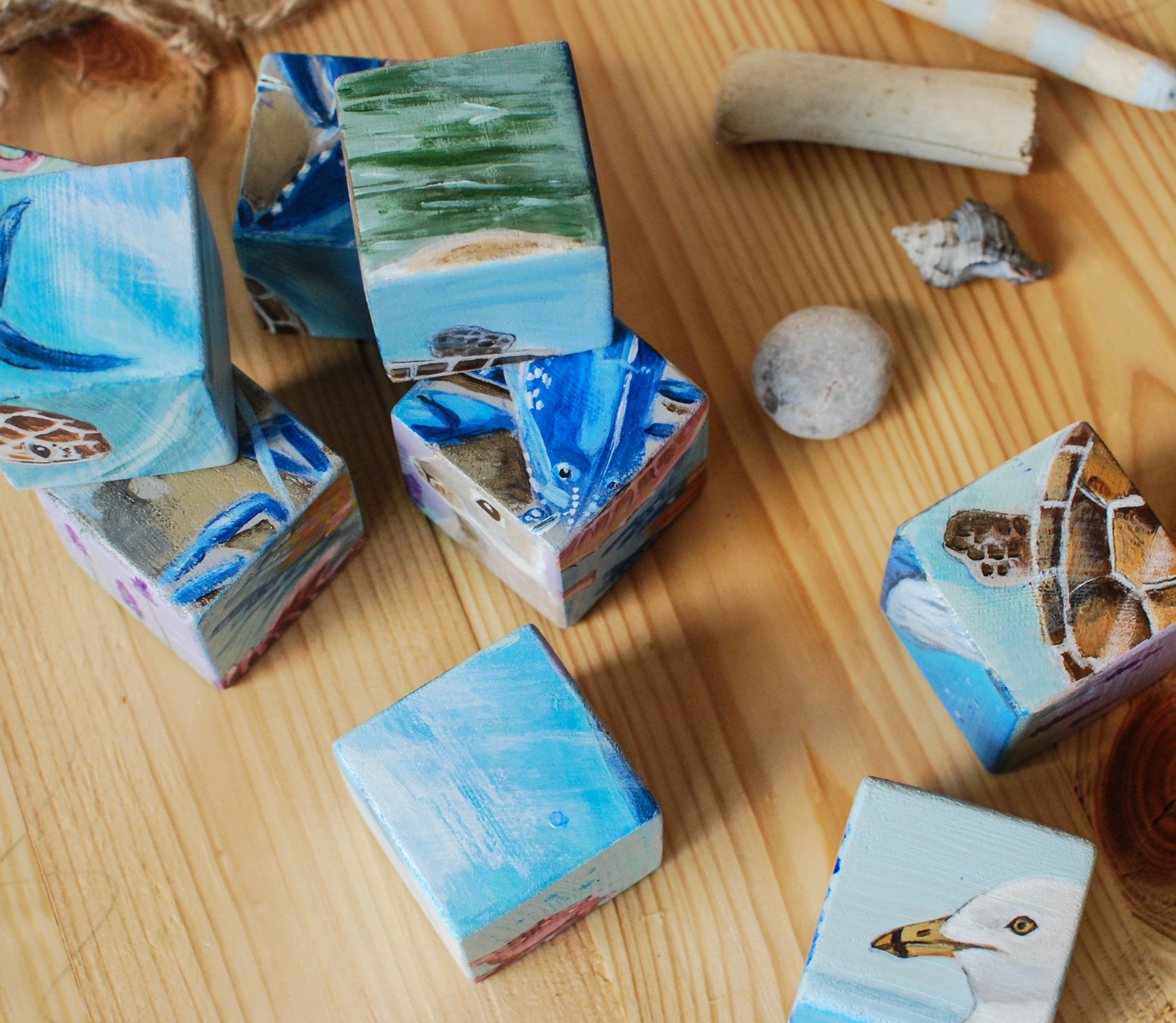 Customized Handmade Painted Cube Toys // Montessori Blocks // | Etsy