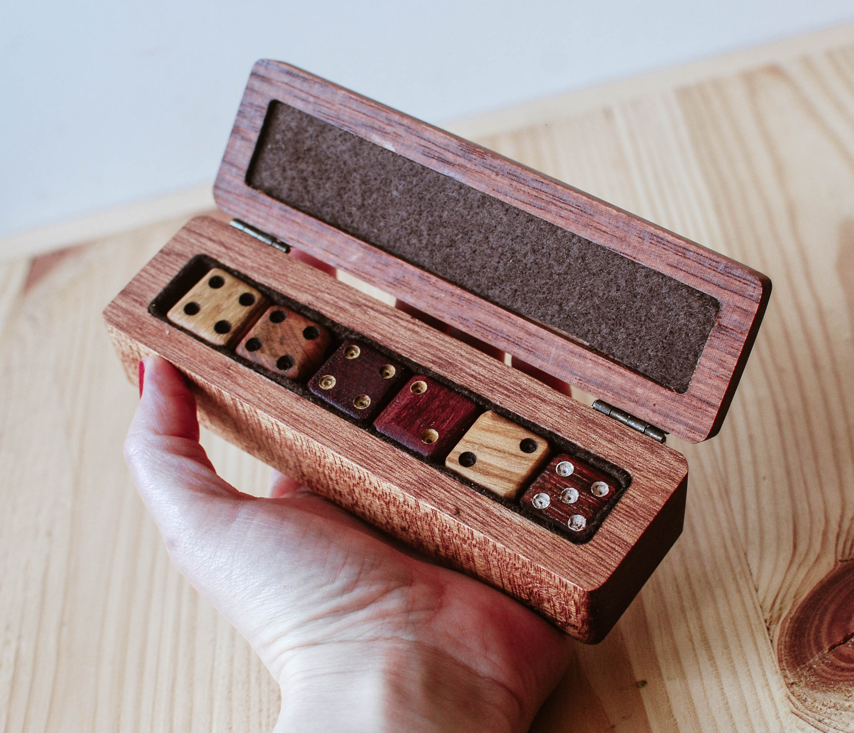 Wooden Dice Box // Handmade Retro Little Box | Etsy